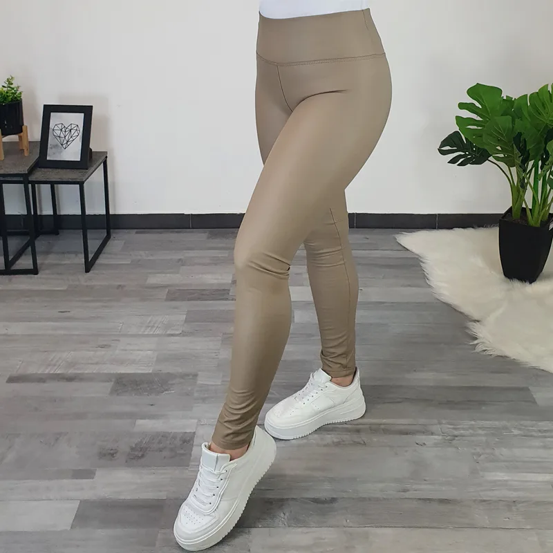 Kožne tajice L682 bež - Opsy