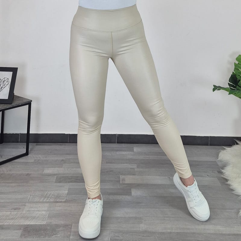 Kožne tajice U602 bež - Opsy